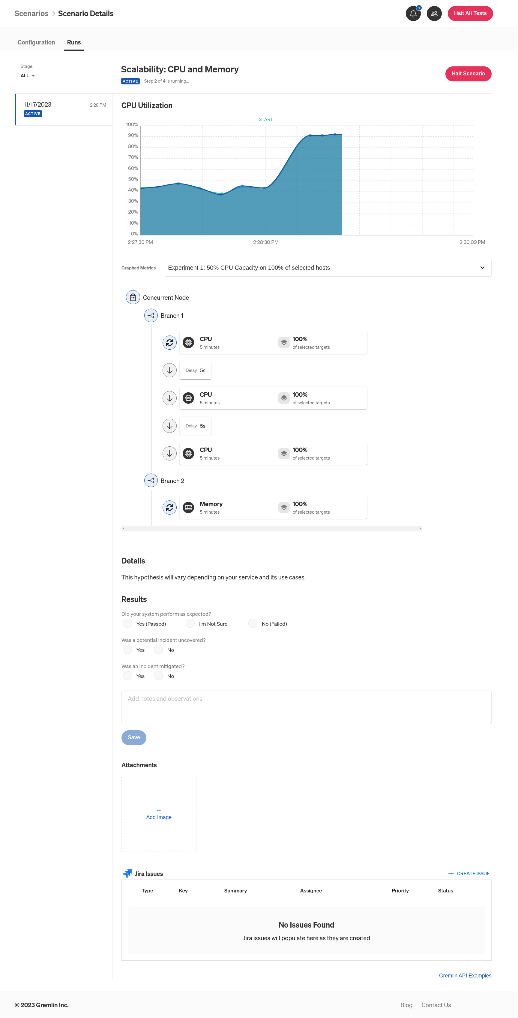 How to run multiple experiments in parallel using Gremlin